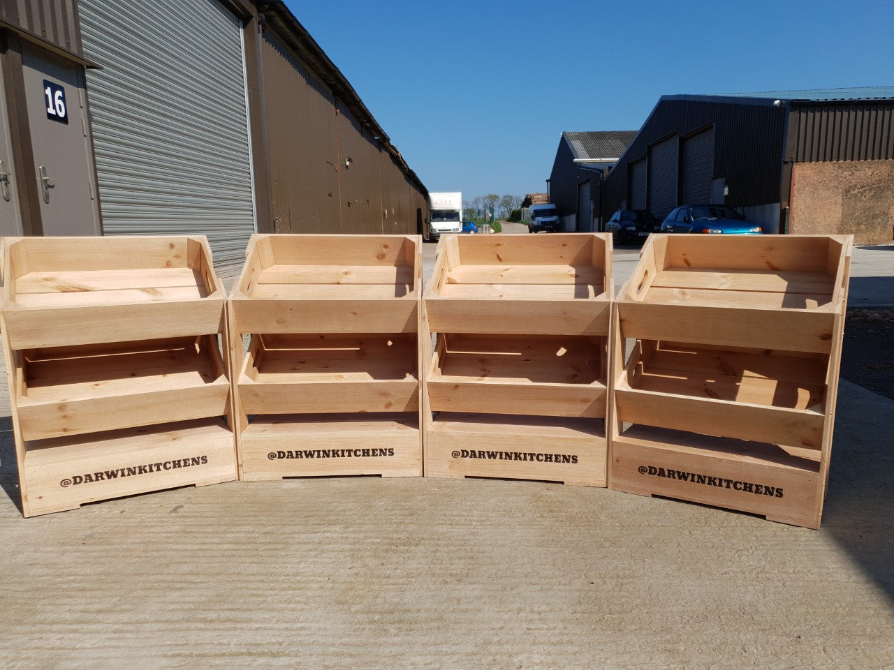 Angled Half Crate Shelving Unit (2 High) - Devon Crates